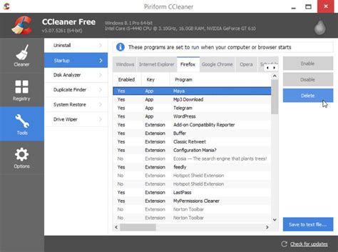 Ccleaner 5 07 Arrives Allows Users To Manage Firefox Web Apps Betanews