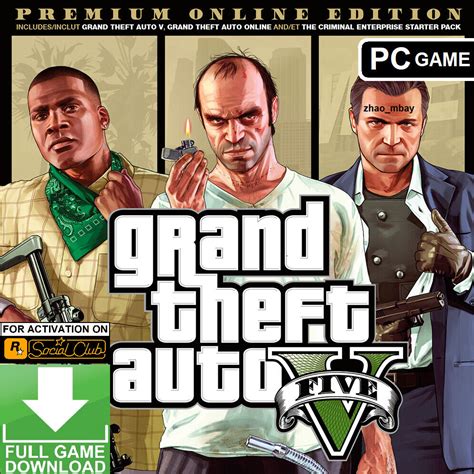 GTA 5 PC Grand Theft Auto V Premium Online Edition ROCKSTAR KEY only ...