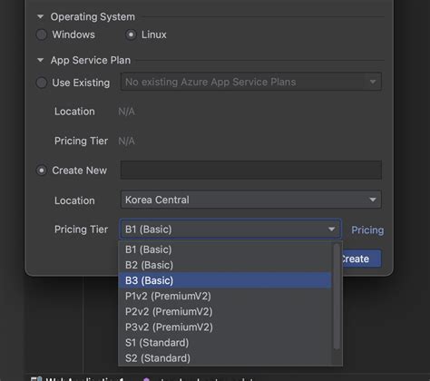 no f1 tier on web api with linux · issue 638 · jetbrains azure tools
