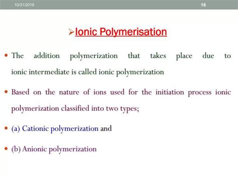 Types Of Polymerization Pptx