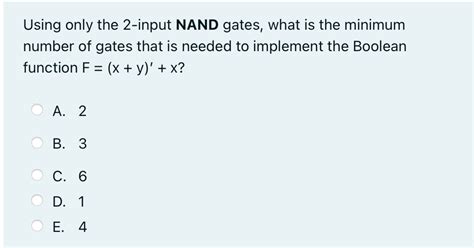 Solved Using Only The 2 Input Nand Gates What Is The