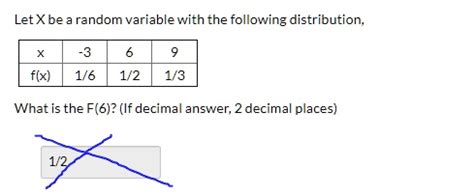 SOLVED Let Xbe Random Variable With The Following Distribution Fix What Is The F