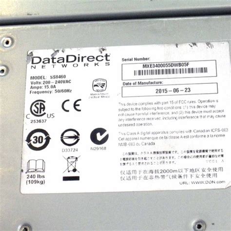 Datadirect Networks Ddn Storage Scaler 8460 Ss8460 No Trays