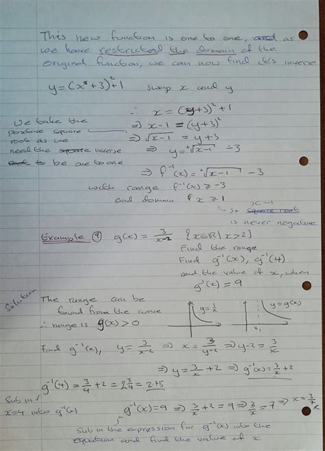 A2 Inverse Function Method Part 2 Alevelmathematicsnotes