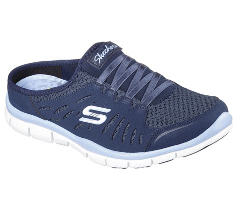 Skechers Womens No Limits Navysky Blue Slip On Athletic Shoe