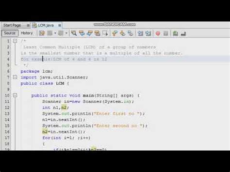 Program To Find LCM Of Two Numbers In JAVA YouTube