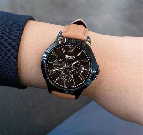 Casio Enticer Brown Leather Mens Watch Mtp V300bl 5a