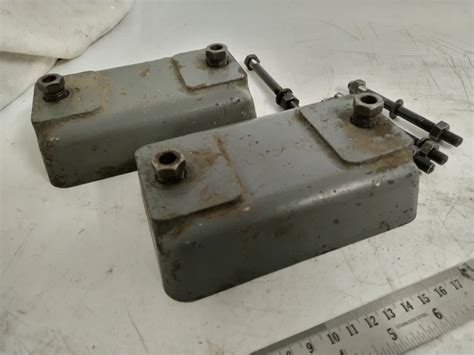 Pair Of Myford Lathe Riser Blocks With Levelling Screws And Studs Super