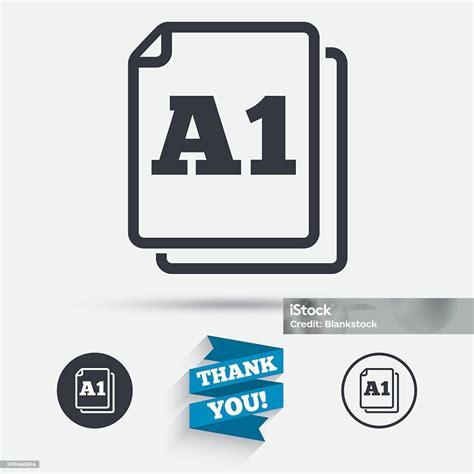 용지 크기 A1 표준 아이콘크기 문서 기호까지 0명에 대한 스톡 벡터 아트 및 기타 이미지 0명 감사합니다 규모 Istock