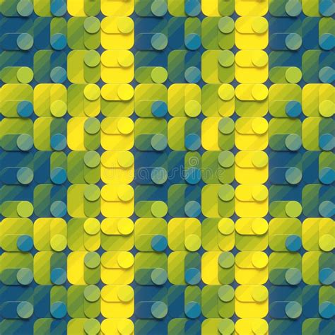 Trendy Digital Illustration Of Abstract Geometric Shapes 3d Rendering Stock Illustration