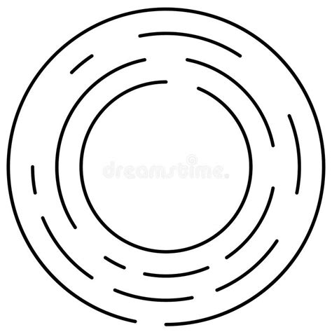 Segmented Circular Concentric Circle Element Stock Vector Illustration Of Radiating Gyration