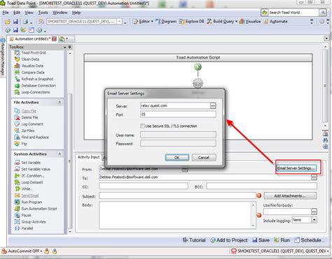 Toad Data Point Automation Series Blog 15 Email Activity