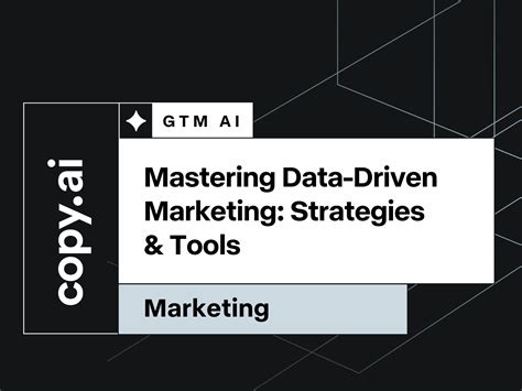 Mastering Data Driven Marketing Strategies And Tools Copyai