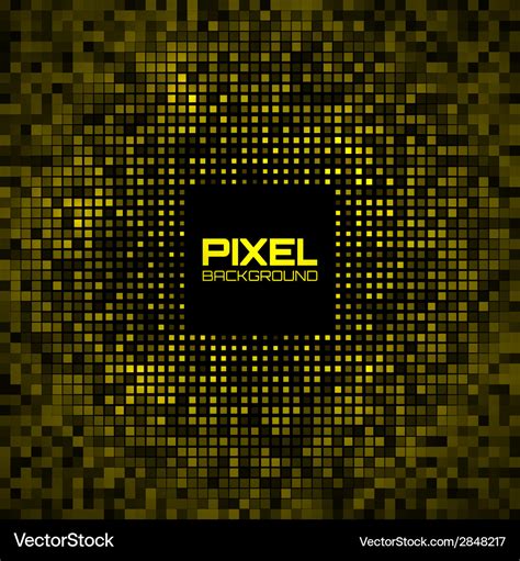 Abstract Pixel Yellow Bright Glow Background Vector Image