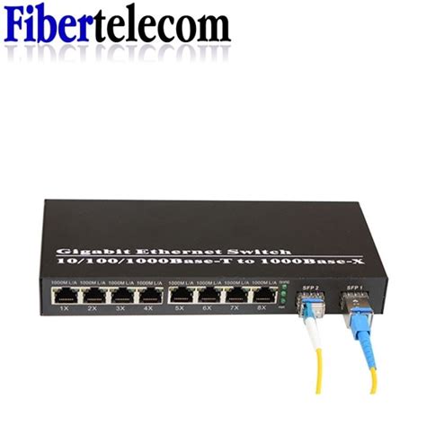 Fiber Optical Switch 8 Rj45 2 Sfp Fiber Port Utp Media Converter Gigabit Ethernet Switch 10 100