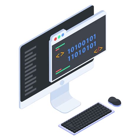 Premium Vector Isometric Coding Setup