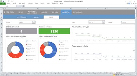 Personal Trainer Excel Spreadsheet Template LUZ Templates