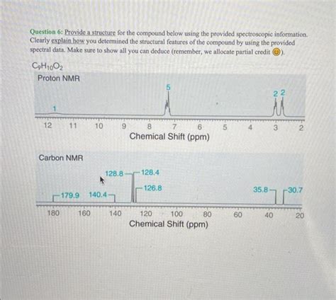 Solved Question 6 Provide A Structure For The Compound