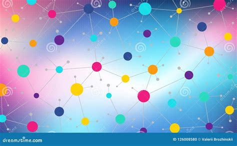 Communication Social Network On A Colored Background Abstract Social Colorful Network Flat
