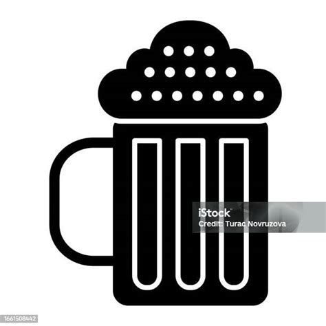 맥주 머그잔 단단한 아이콘입니다 흰색으로 분리된 음료 벡터 그림 및 앱을 위해 설계된 펍 글리프 스타일 Eps 10 Ale에