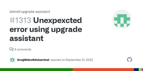 unexpexcted error using upgrade assistant · issue 1313 · dotnet