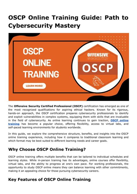 Ppt Oscp Online Training Guide Path To Cybersecurity Mastery Powerpoint Presentation Id