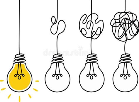 Icon Set Of Simplify Complex Difficult Process Clarify Idea Light Bulb Simple Complex