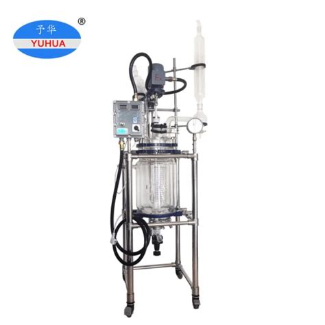 Ysf 20l Chemical Lab Jacketed Double Single Layer Reactor Glass Reactor Double Layer Glass