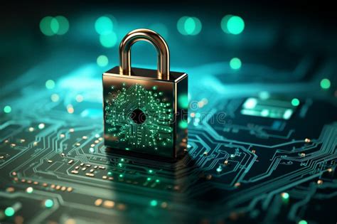 Cybersecurity Symbol Padlock With Keyhole Epitomizes Data Safety In