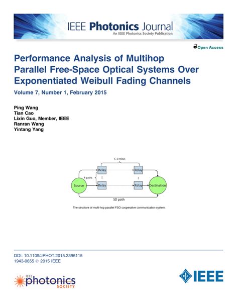 Pdf Performance Analysis Of Multihop Parallel Free Space Optical