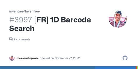 Fr 1d Barcode Search · Issue 3997 · Inventreeinventree · Github