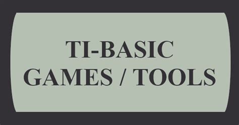 Ti Basic Gamestools