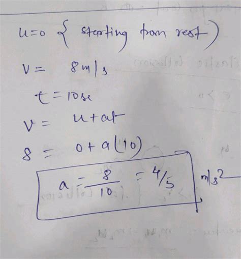 A Car Starts From Rest And Accelerates Uniformly 10 S To A Velocity