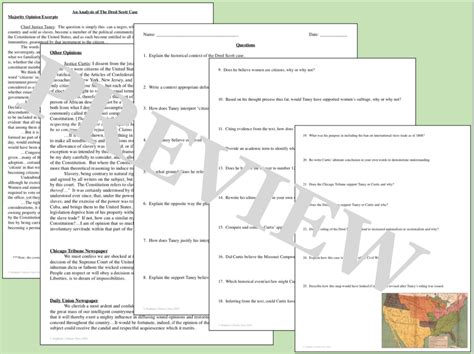 Dred Scott Primary Source Analysis