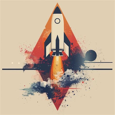 A Rocket With A Star On It Premium Ai Generated Image