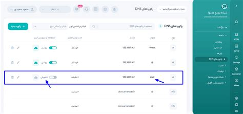 تنظیمات ارسال ایمیل برای ابرآروان پارس وب سرور