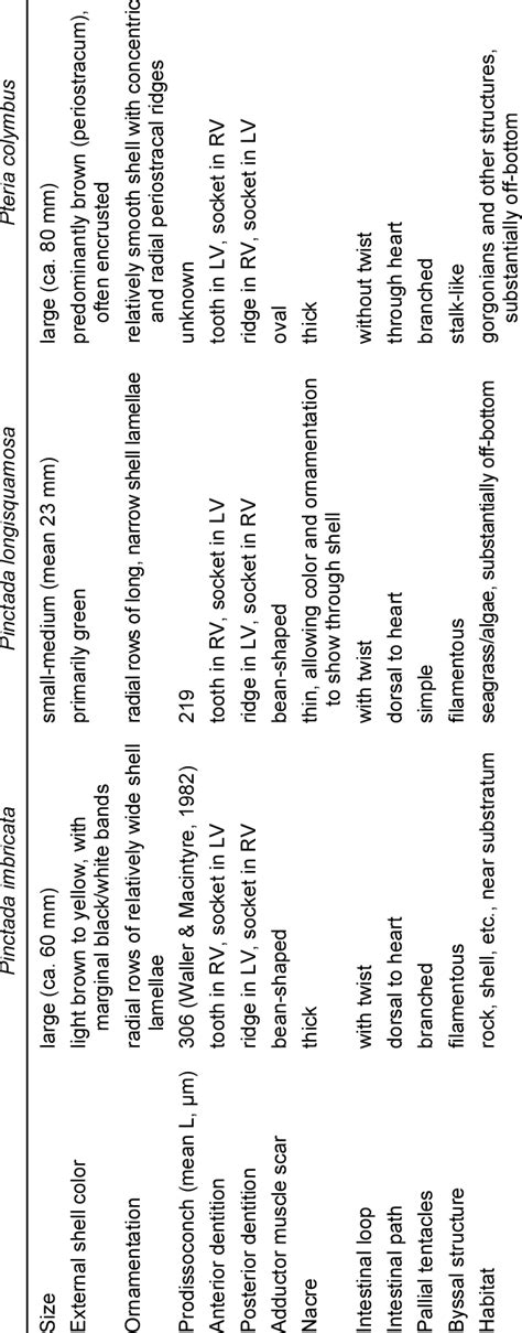 Comparative Morphological And Ecological Characteristics Of The Three Download Table