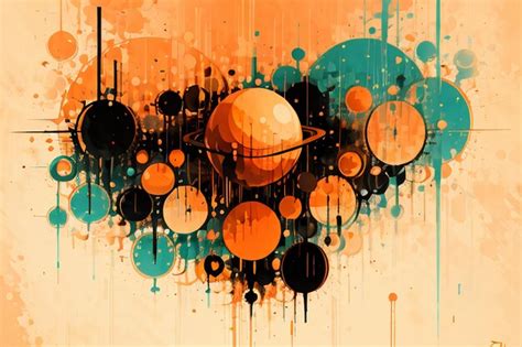 Premium AI Image Colorful Round Shape Stack Abstract Splash Ink Effect Wallpaper Background