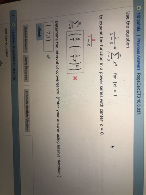 Solved 1 2 Points Previous Answers Rogacalcet3 10 6 037
