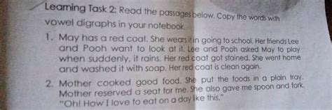 Learning Task 2 Read the passages below Copy | StudyX