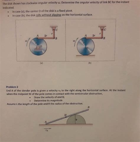 Solved The Disk Shown Has Clockwise Angular Velocity ω