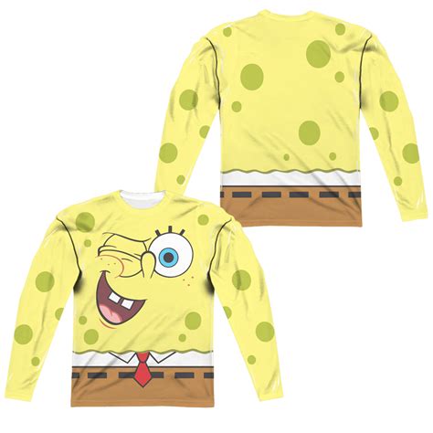 Spongebob Squarepants Wink Face Men S All Over Print Long Sleeve