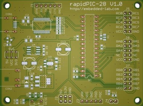 Development Board For PIC16F1938 Embedded Lab