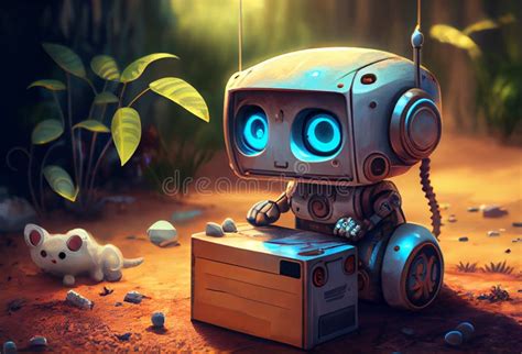 Cute Character 3d Artificial Intelligence Stock Illustration