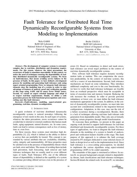 Pdf Fault Tolerance For Distributed Real Time Dynamically Reconfigurable Systems From Modeling
