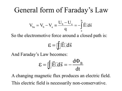 General Form Of Faradays Law
