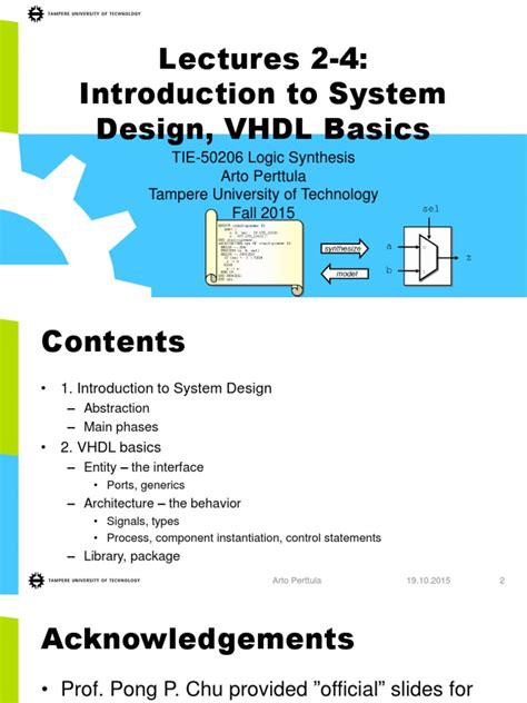 Lecture 2 4 Vhdl Basics Pdf Pdf Vhdl Hardware Description Language