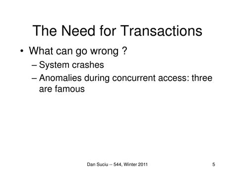 ppt cse544 transactions concurrency control powerpoint presentation