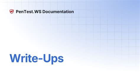 Write Ups Pentestws Documentation