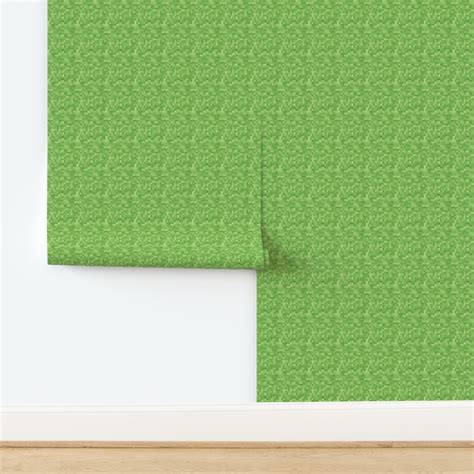 8 Bit Grass Block Wallpaper Spoonflower